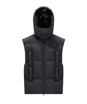 Moncler Padded Down Gilet With Removable Hood - Black