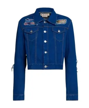 Marni Distressed Lapel Denim Jacket