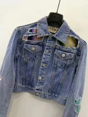 Marni Distressed Lapel Denim Jacket