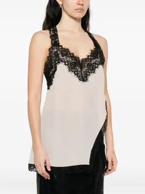Pinko Lace-trim Silk Camisole - White