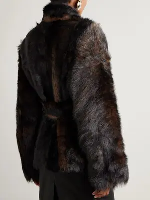 Nour Hammour Elsa Belted Shearling Jacket - Brown