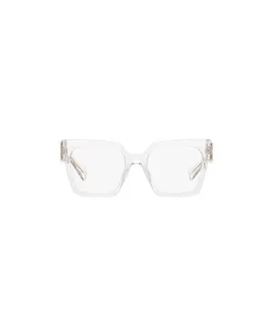 Miu Miu Square Frame Eyeglasses With Logo Detail - White