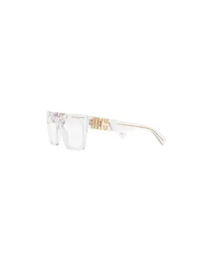 Miu Miu Square Frame Eyeglasses With Logo Detail - White