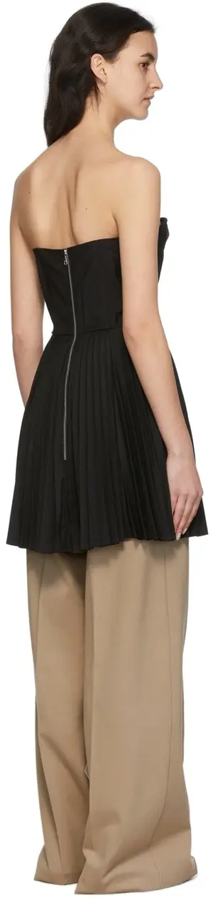 Rokh Strapless Pleated Dress