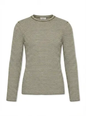 Brunello Cucinelli Striped Long Sleeve Sweater