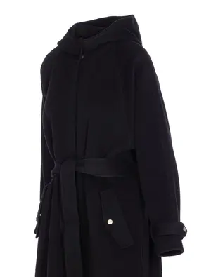 Pinko Belted Hooded Coat