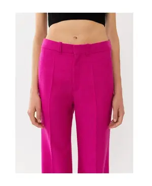 Chloé Pleated Flared Trousers - Pink