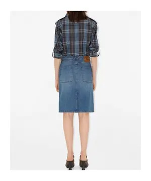 Burberry Front-slit Denim Skirt