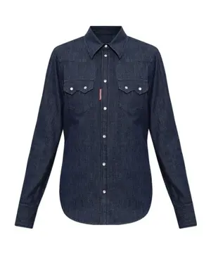 Dsquared2 Logo Patch Denim Shirt