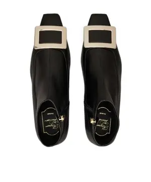 ROGER VIVIER Belle Vivier Leather Ankle Boots With Buckle Detail