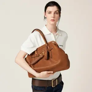Miu Miu Aventure Logo-tag Tote Bag - Brown