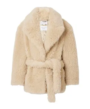 Stella McCartney Wool-blend Fleece Shawl Collar Belted Coat