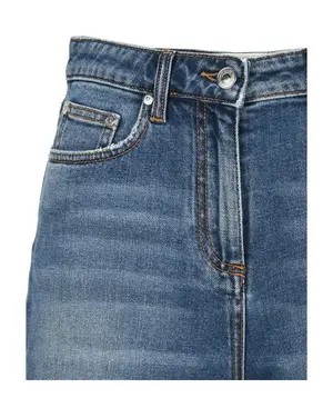 MSGM Logo Denim Shorts