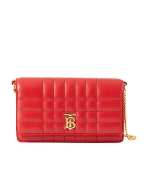 Burberry Lola Quilted Crossbody Bag Red