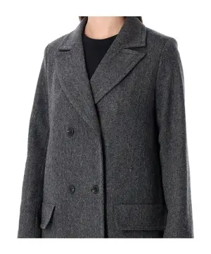 A.p.c. Double-breasted Tailored Coat - Black