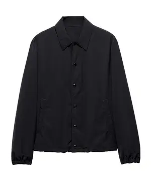 Prada Shirt Jacket With Drawstring Hem - Black
