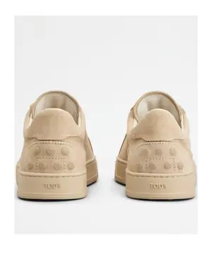 TOD'S Round Toe Lace-up Sneakers - Beige