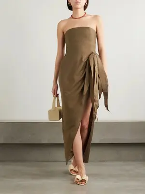 Cult Gaia Strapless Maxi Dress With Laminated Straps