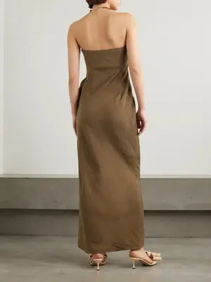 Cult Gaia Strapless Maxi Dress With Laminated Straps