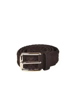 TOD'S Logo Engraved Detailed Woven Belt - Black