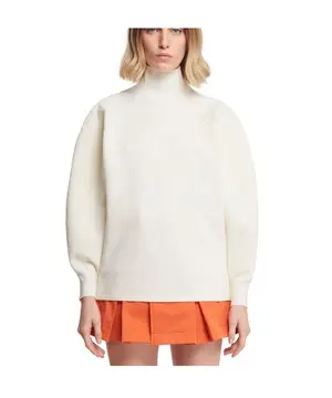 Alaïa Rib Knit High Neck Long Sleeve Sweater