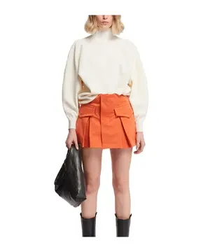 Alaïa Rib Knit High Neck Long Sleeve Sweater