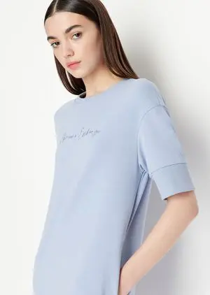 Armani Exchange Logo Embroidered T-shirt Dress