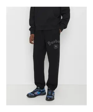 Burberry Gothic Logo Cotton Jogging Pants