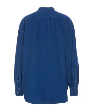 Valentino Garavani Long Sleeve Ruffled Denim Shirt