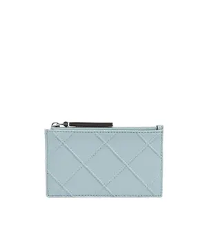 Tory Burch Logo-embossed Wallet - Light Blue
