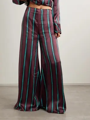 ROKSANDA Striped Silk-satin Wide-leg Pants