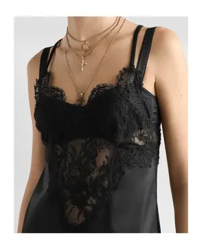 Dolce & Gabbana Lace-embroidered Satin Camisole