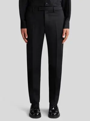 Etro Wool And Mohair Slim-fit Trousers - Black