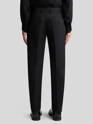 Etro Wool And Mohair Slim-fit Trousers - Black