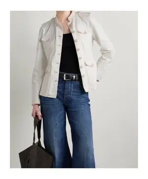 NILI LOTAN Geraldine Denim Jacket - Cream