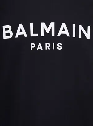 Balmain Logo Printed Crewneck T-shirt - Black