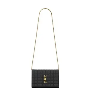Saint Laurent Cassandre Matelassé Carre Crossbody Bag - Black