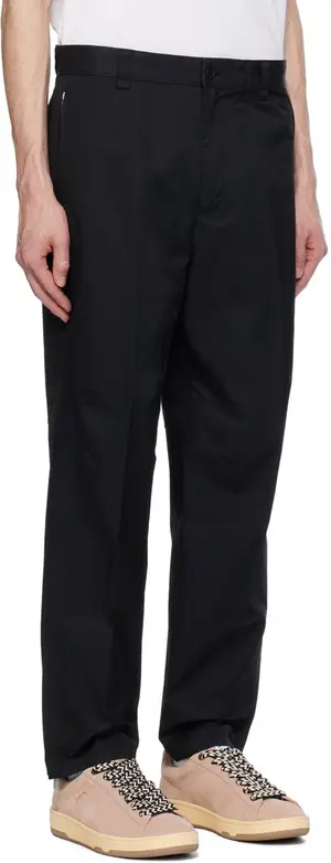LANVIN Tapered-cut Logo Patch Biker Trousers