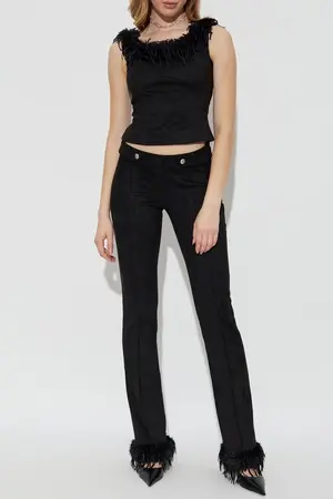 MISBHV Feather Trim Top