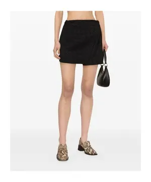 MARINE SERRE Moon Jacquard Wrap Mini Skirt - Black