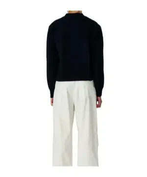 We11Done Long-sleeved V-neck Cardigan With Contrasting Logo - Black