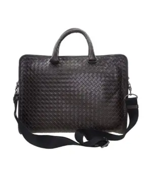 Bottega Veneta Intrecciato Leather Briefcase - Black