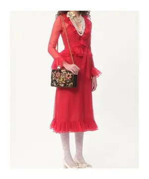 Valentino Garavani Embroidered Foldover Shoulder Bag