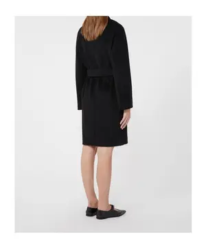 Max Mara Scire Belted Long-sleeved Coat - Black