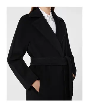 Max Mara Scire Belted Long-sleeved Coat - Black