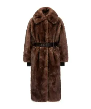 Moncler Arly Belted Down Coat - Brown