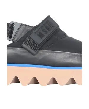 MSGM Logo Embossed Open Back Sandals