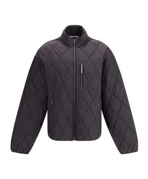 Palm Angels Quilted Logo Jacket - Black