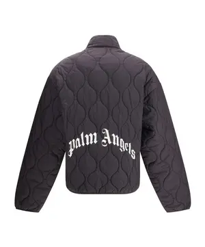 Palm Angels Quilted Logo Jacket - Black
