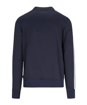 Ami Embroidered Logo Sweatshirt With Side Stripes - Black
